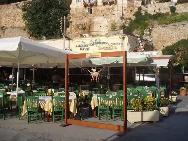 Kavouras Tavern in Chania Harbour | Kids Love Greece