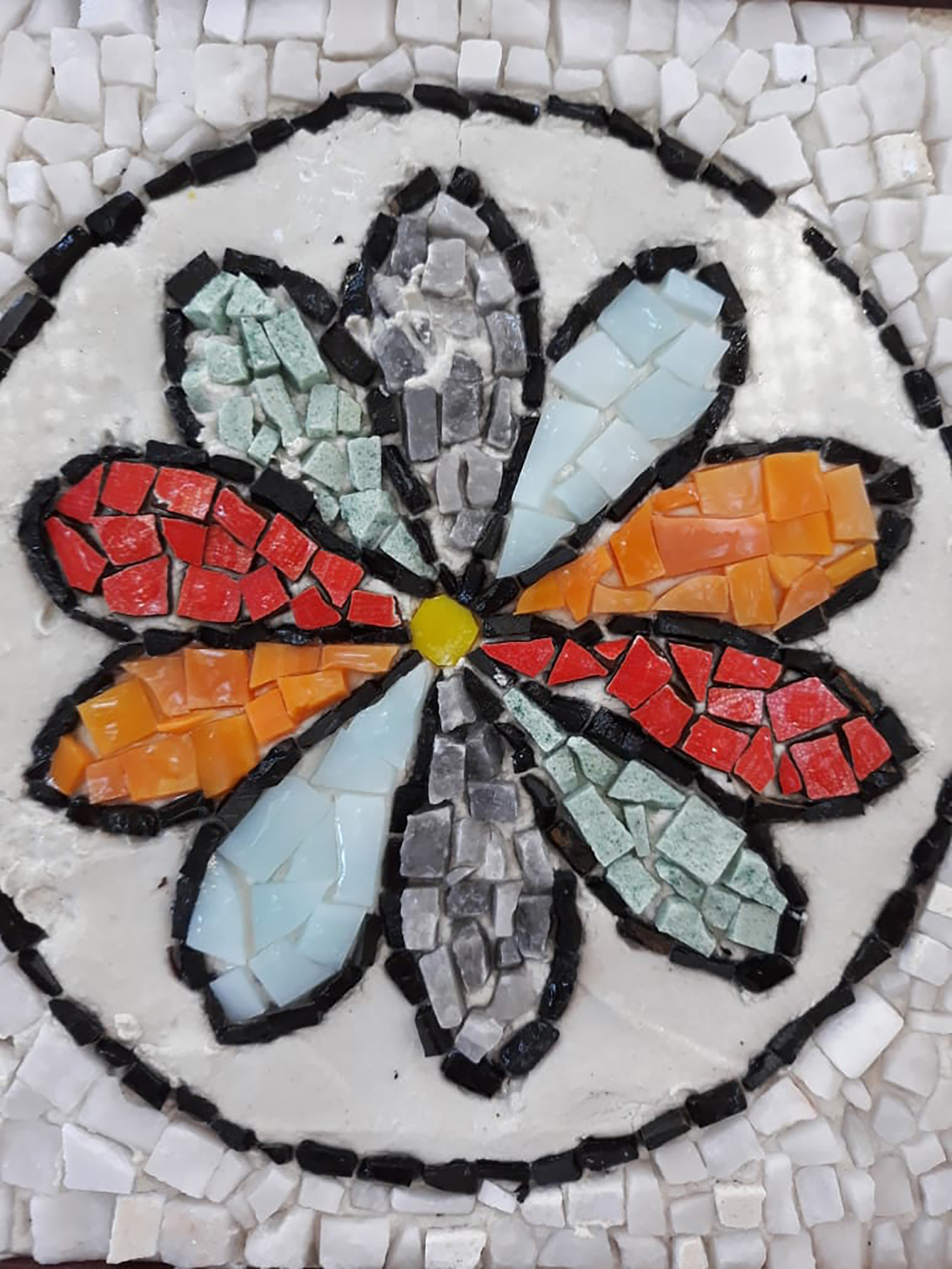 Create your own mosaic masterpiece in Mykonos.Irene is the best teacher ...